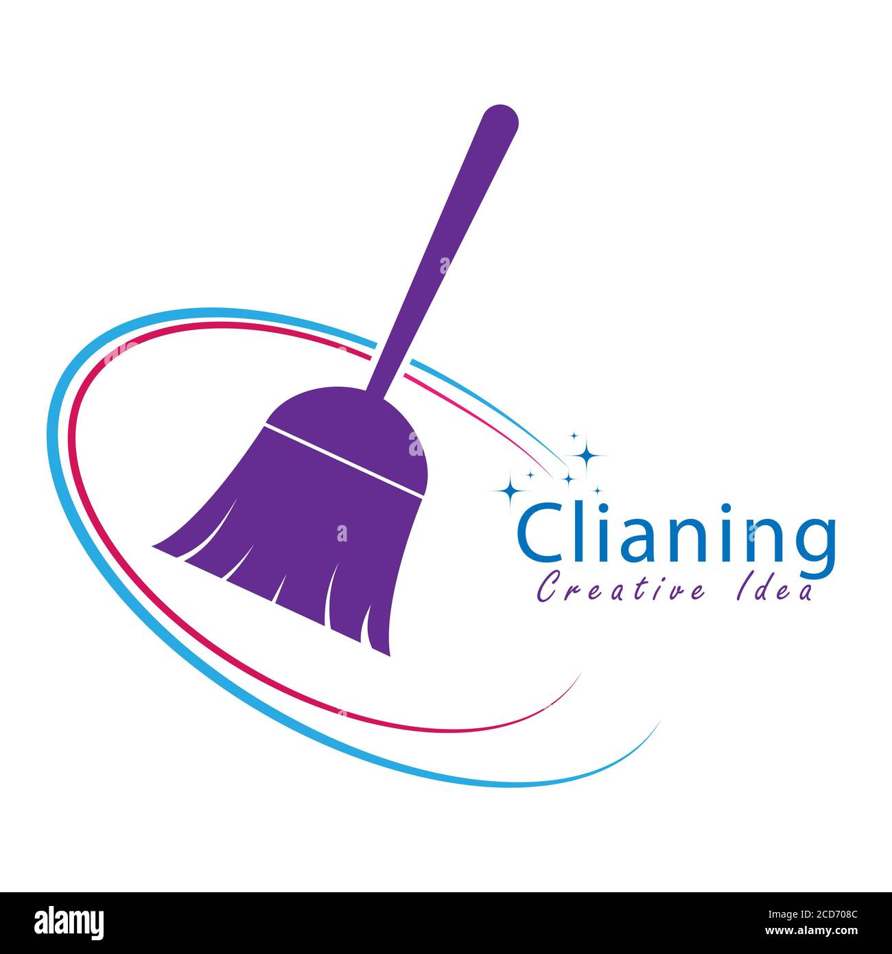 Cleaning logo. Color vector illustration for logo, sticker or label ...
