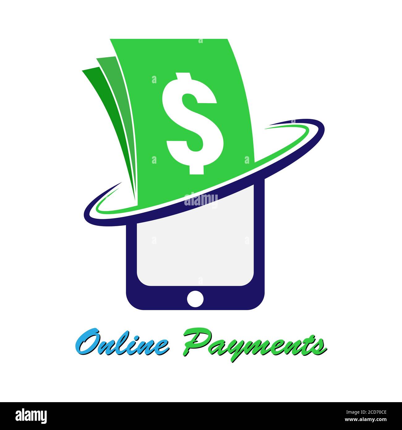 Online payments. Color vector illustration for logo, sticker or label ...