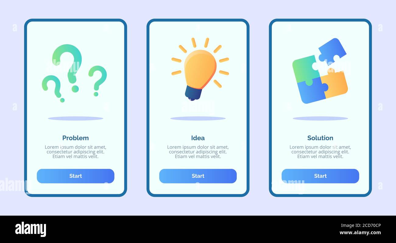 Problem idea solution for mobile apps template banner page UI with ...