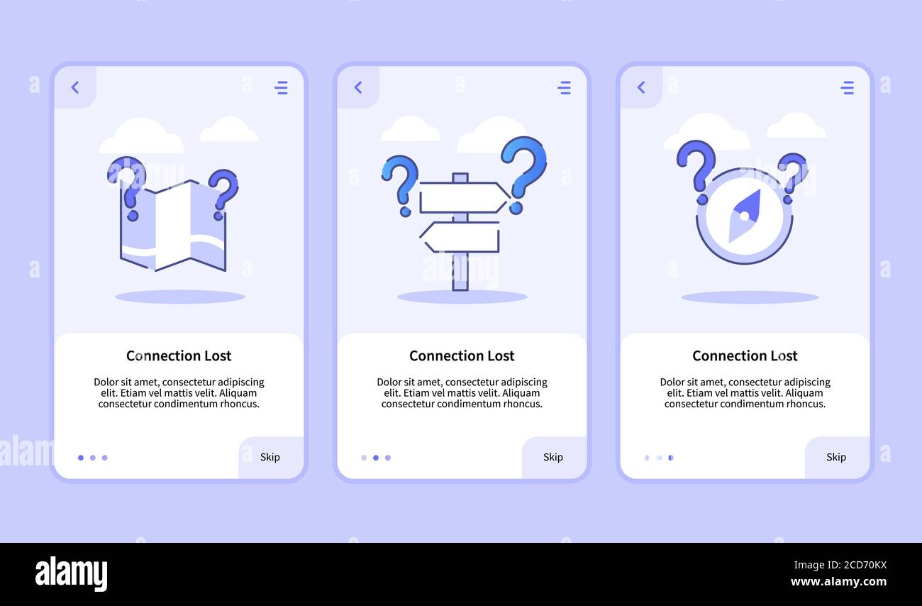 Connection lost onboarding screen for mobile apps template banner page ...