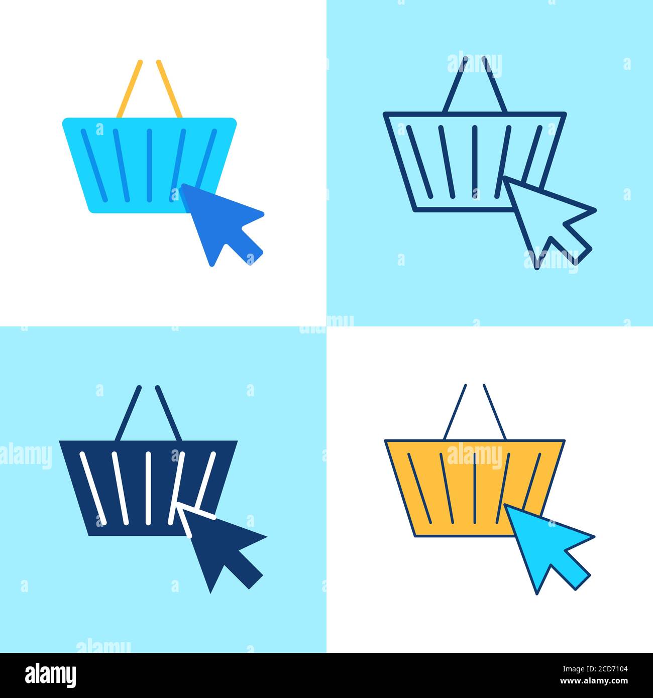 E-commerce icon set in flat and line style. Online shopping concept ...