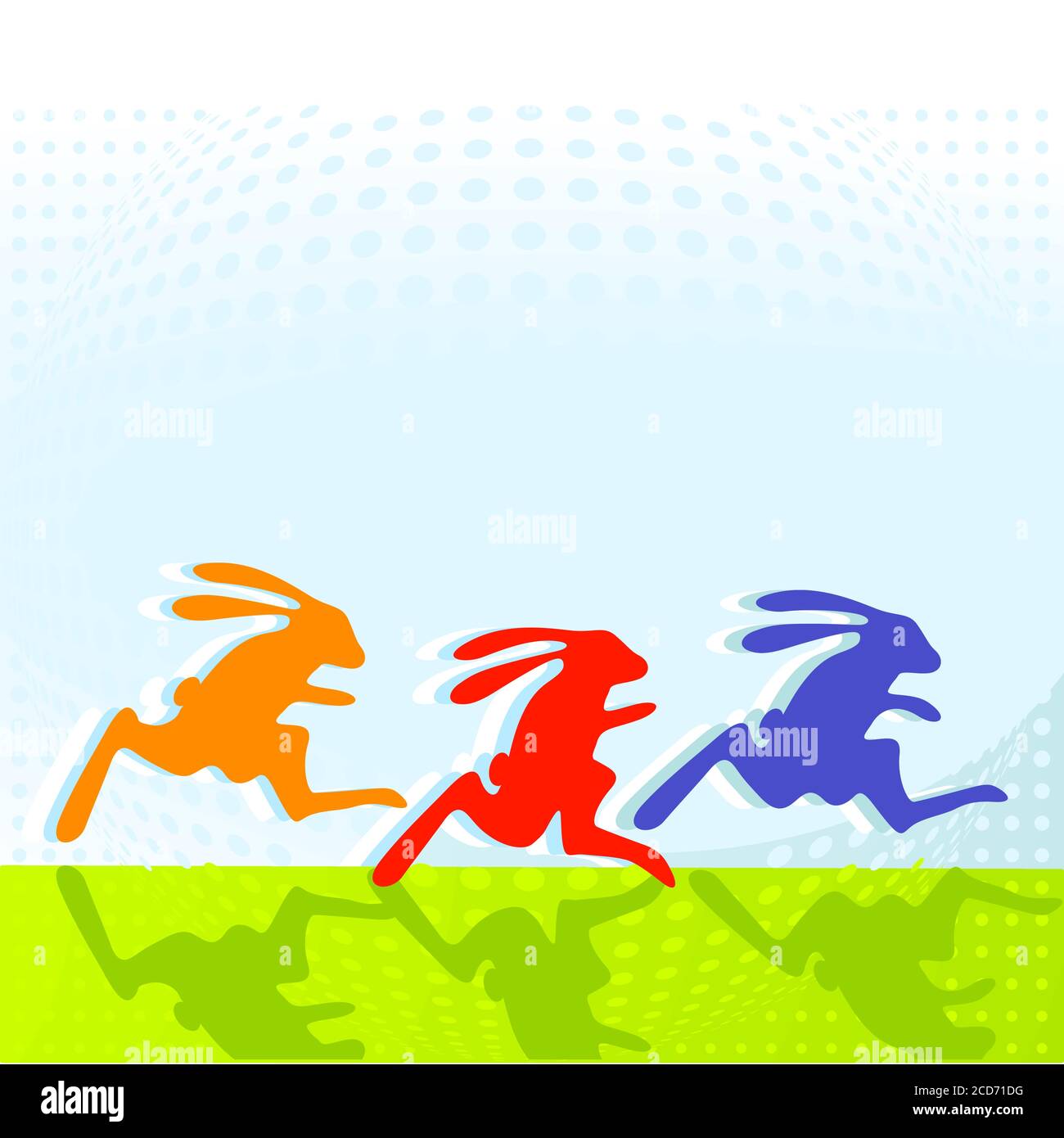 Running rabbits, hare racing - vector illustration Stock Vector Image ...