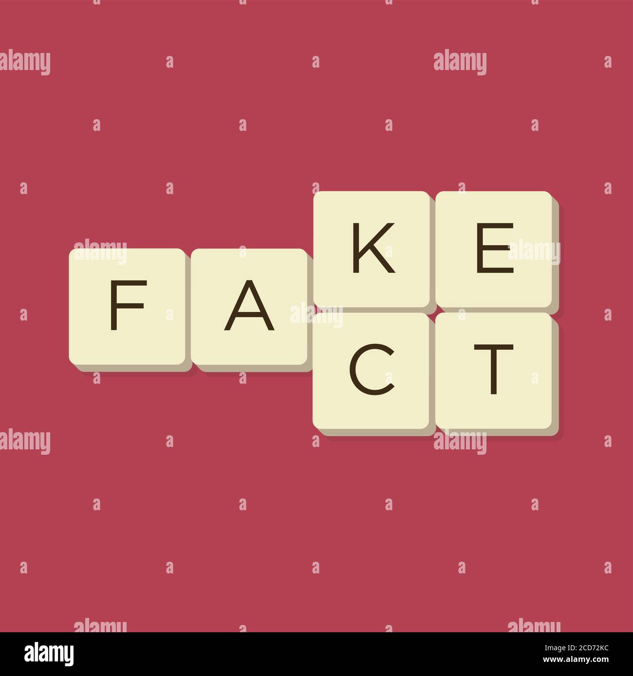 Fake news, fact news in scrabble letters. Isolate vector illustration ...