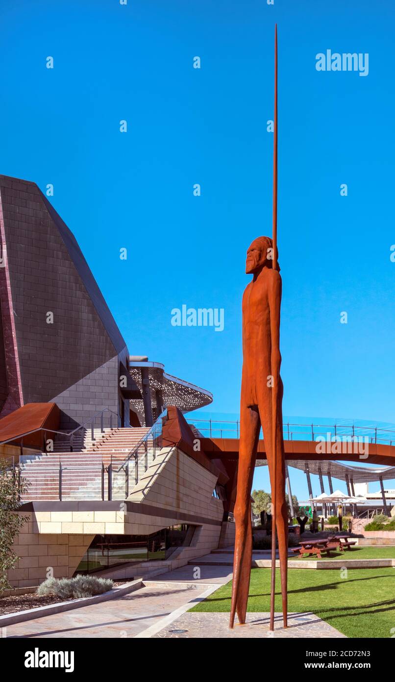 Iconic Wirin sculpture in Perth CBD. The nine metre high sculpture made ...