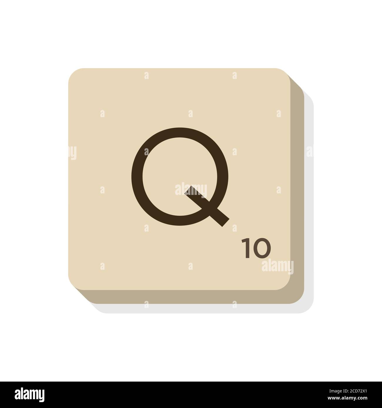 Letter Q In Scrabble Alphabet Isolate Vector Illustration To Compose