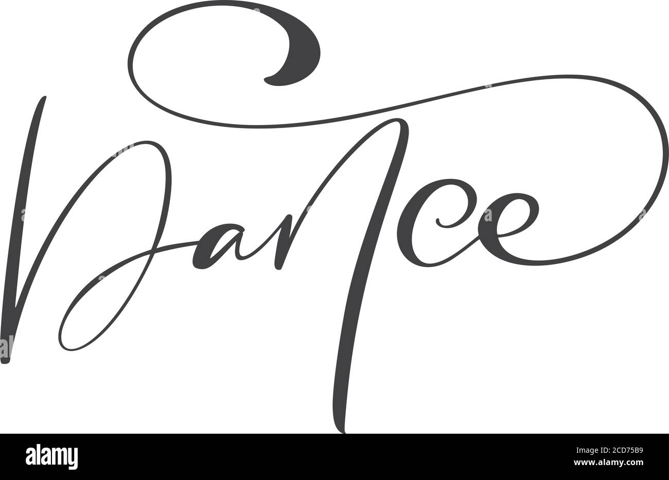 Dance hand drawn calligraphy lettering modern vector text. Ink ...