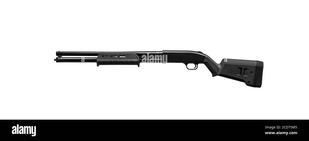Modern shotgun isolate on a white background. Weapons for sports ...