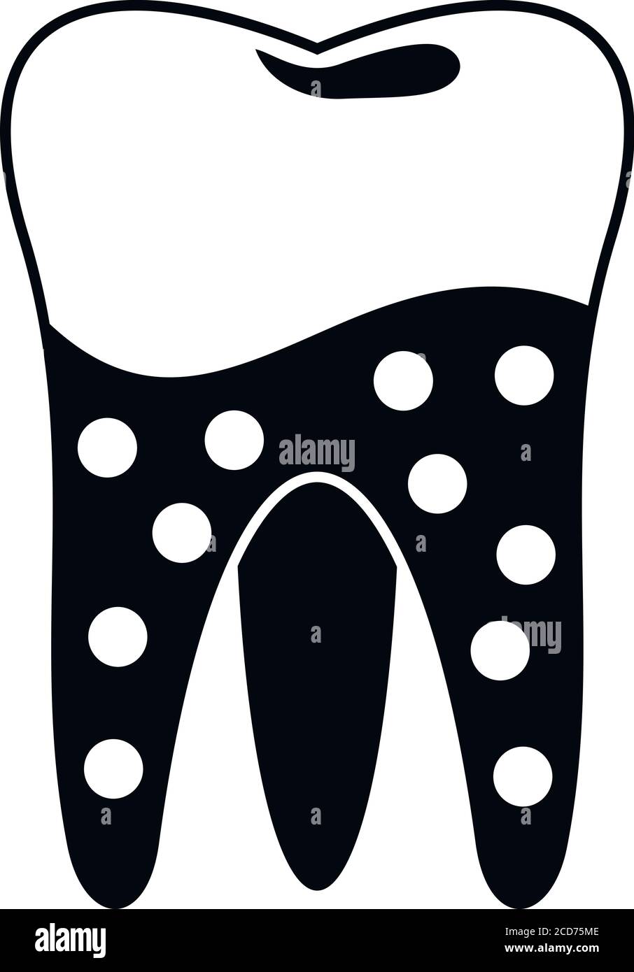 Tooth caries icon. Simple illustration of tooth caries vector icon for ...