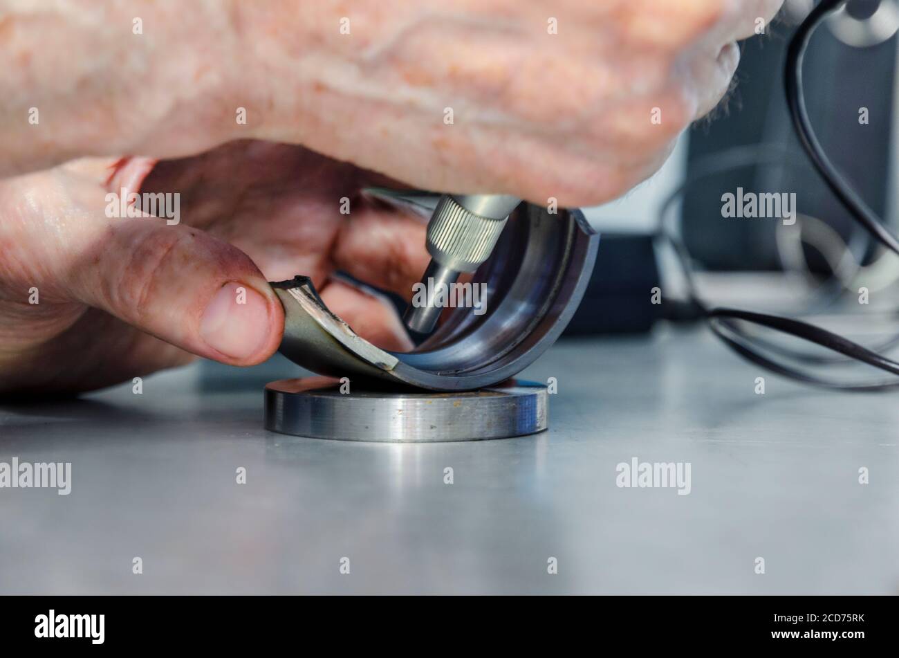 Measurement of physical quantities of metal products Stock Photo - Alamy