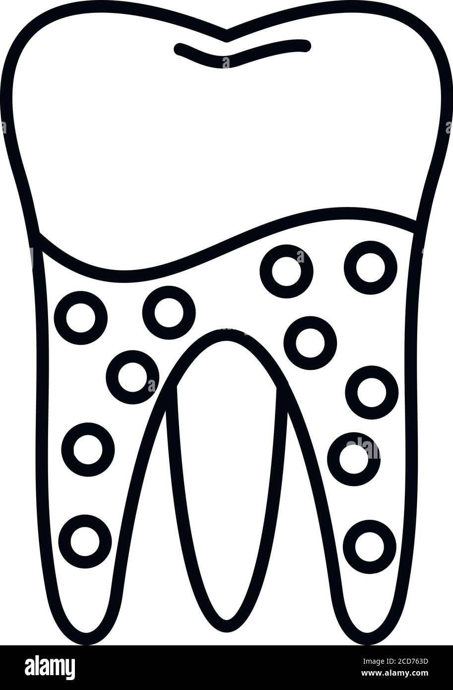 Tooth caries icon. Outline tooth caries vector icon for web design ...