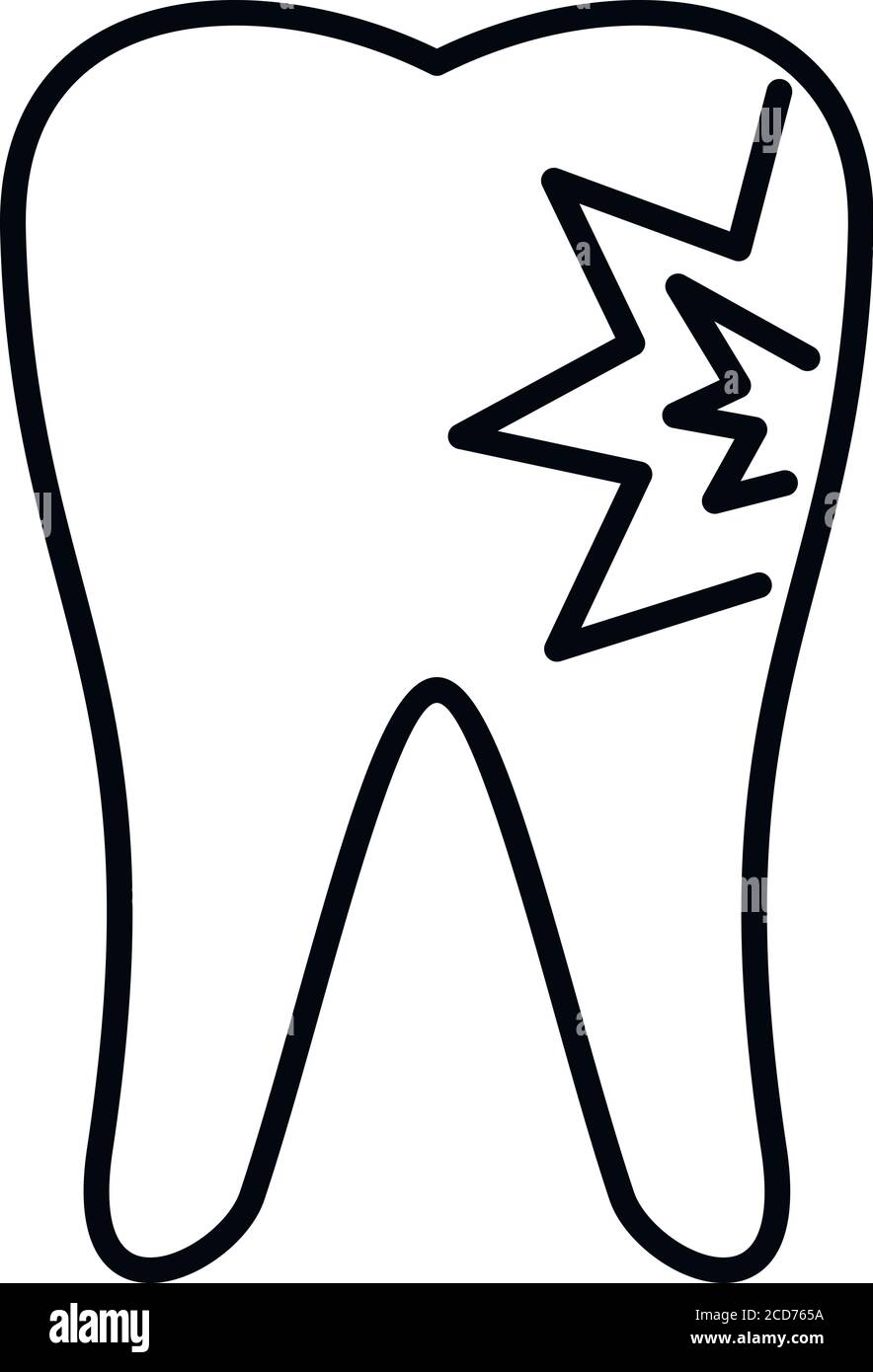 Tooth Outline Vector Healthy Tooth Line Icon. Dental Vector