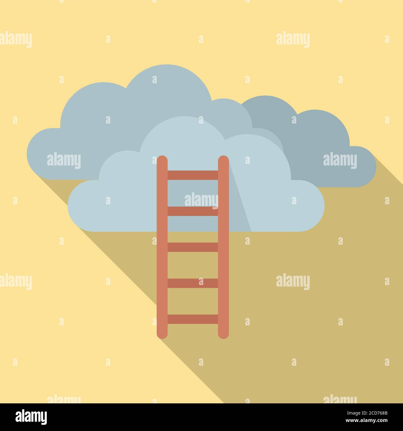 Mission ladder cloud icon. Flat illustration of mission ladder cloud ...