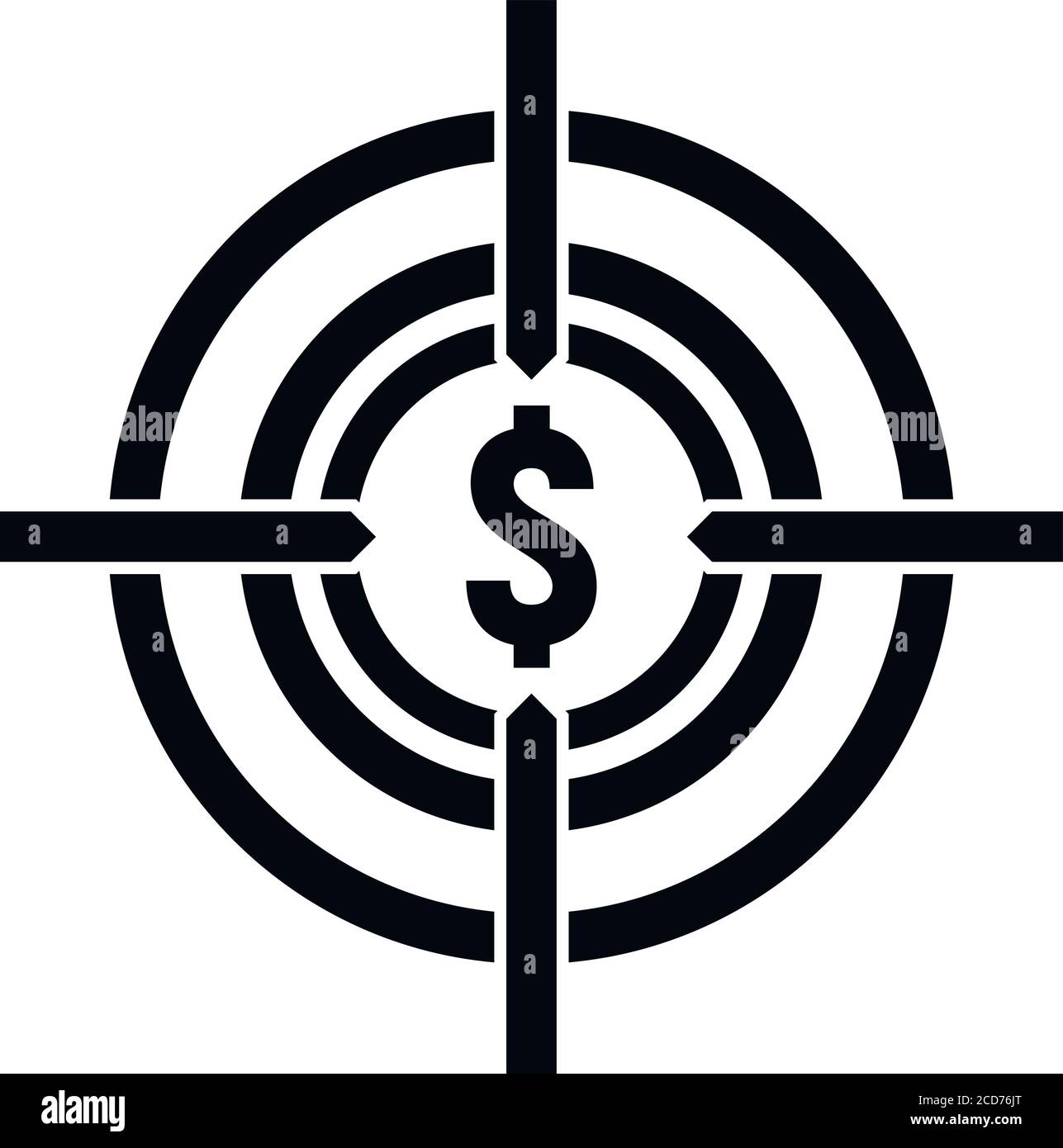 Mission money target icon. Simple illustration of mission money target ...