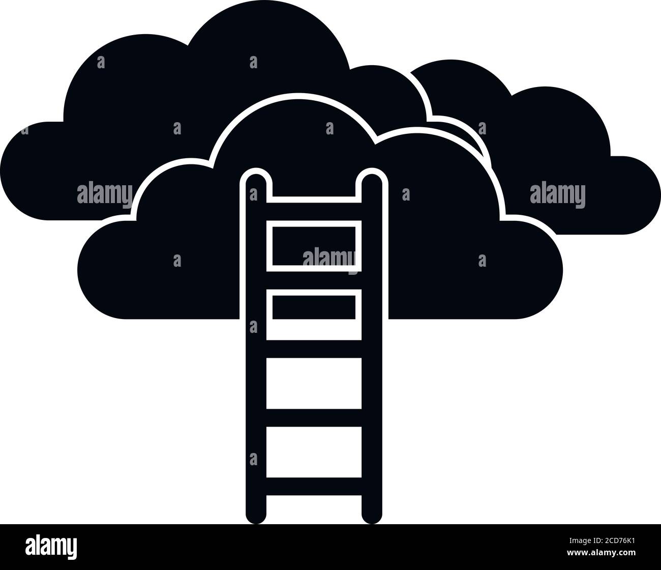 Mission ladder cloud icon. Simple illustration of mission ladder cloud ...
