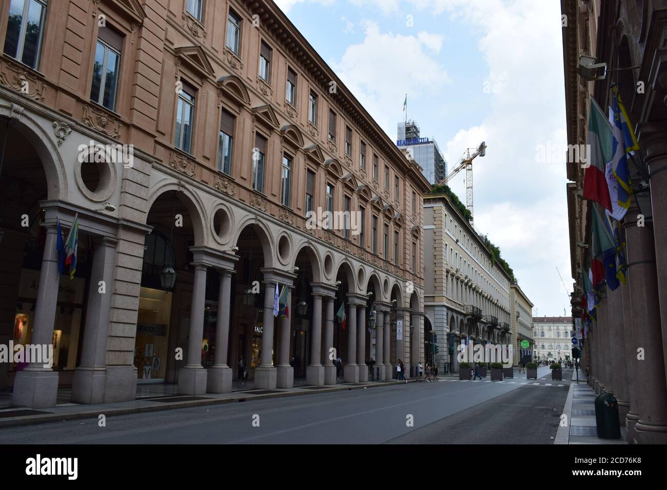 Turin, Italy - June 2, 2018 - The beautiful old city centre of Turin ...