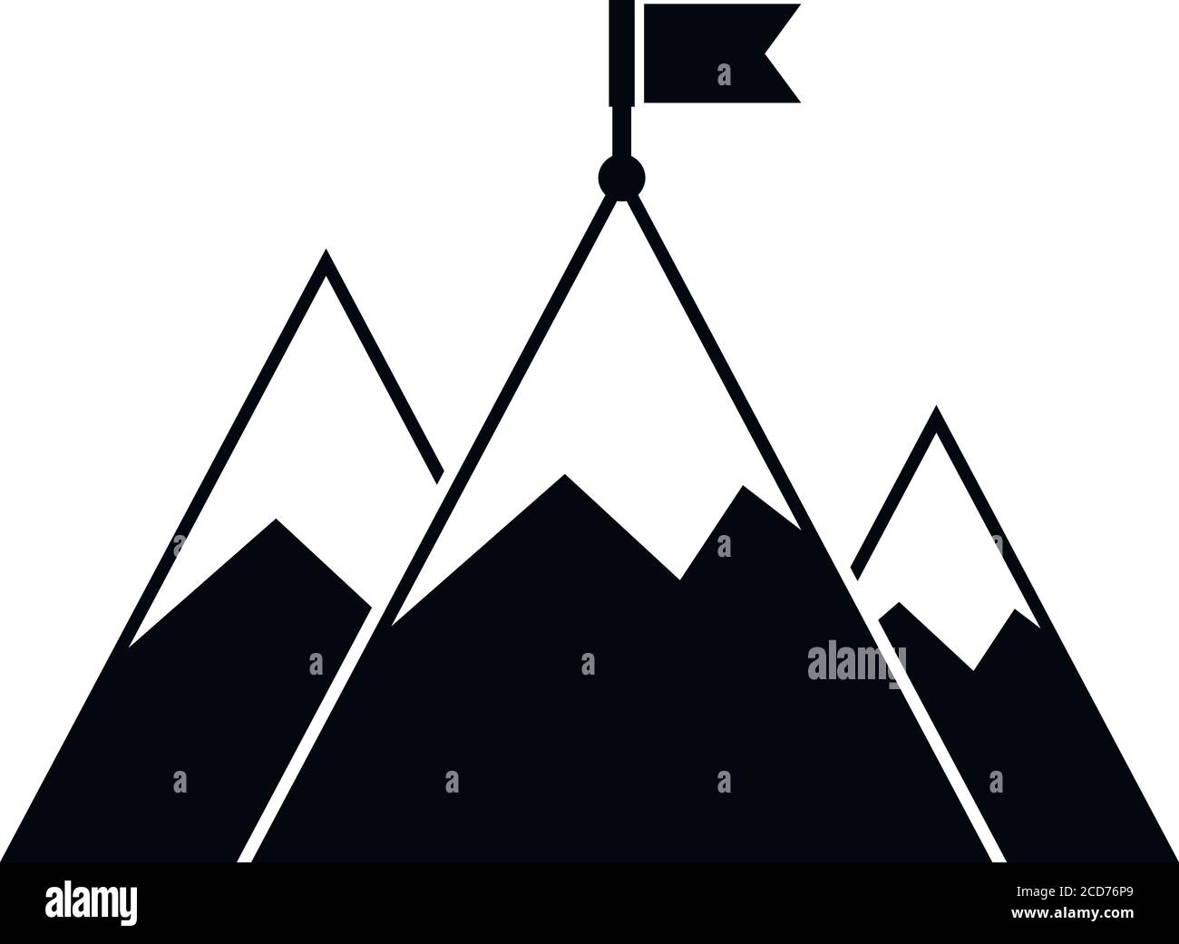 Mountain flag mission icon. Simple illustration of mountain flag ...