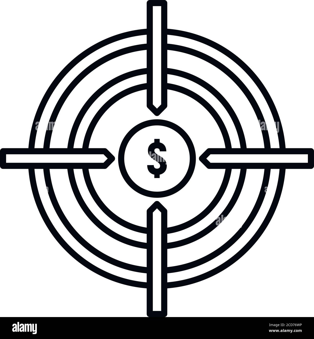 Mission money target icon. Outline mission money target vector icon for ...