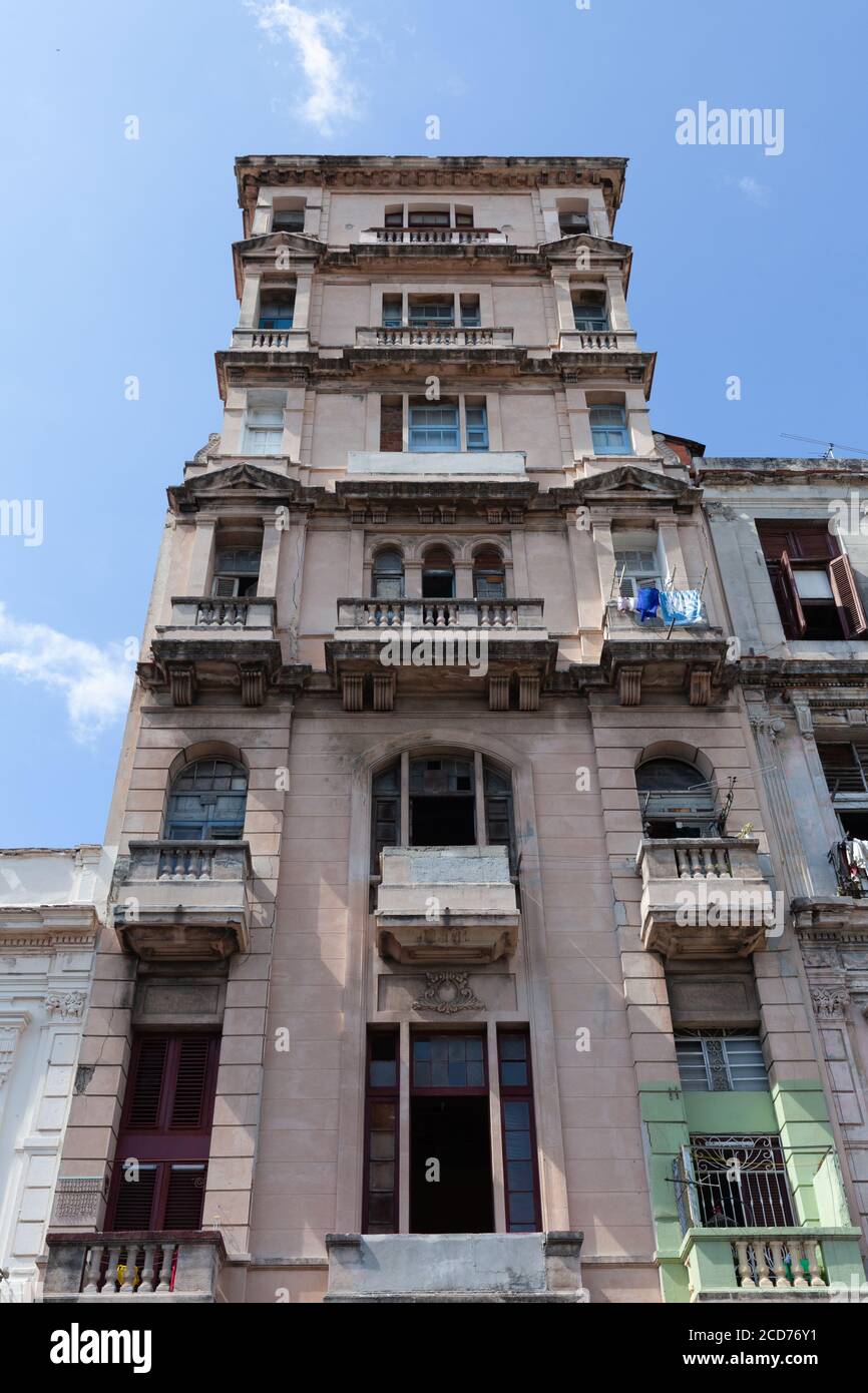 Havana, Cuba - 8 February 2015: Example of colonial architecture at ...