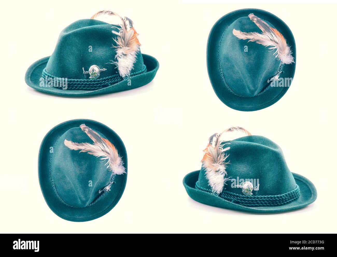 Tyrolean hat isolated on white background. Vintage toning Stock Photo ...