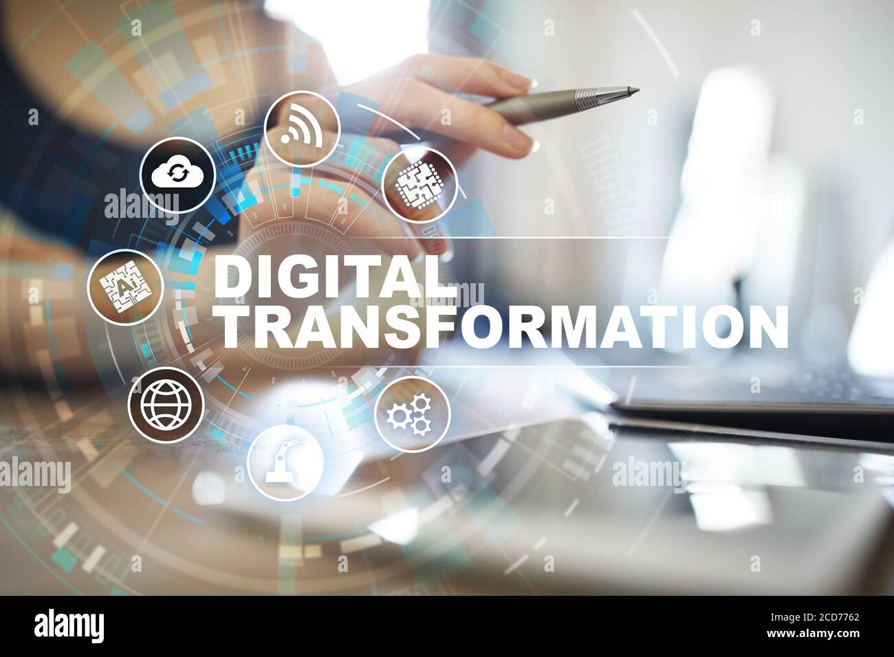 Digital transformation, Concept of digitization of business processes and modern technology ...