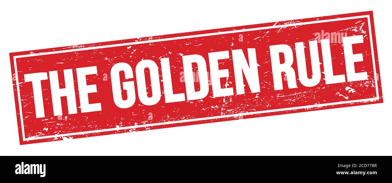 THE GOLDEN RULE text on red grungy rectangle stamp sign Stock Photo - Alamy