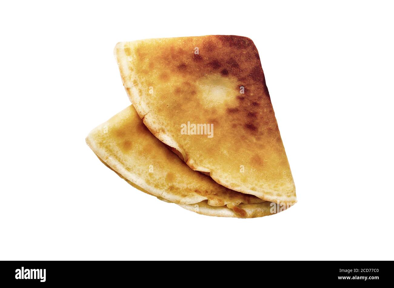 Pancake folded triangle isolated on white background Stock Photo - Alamy