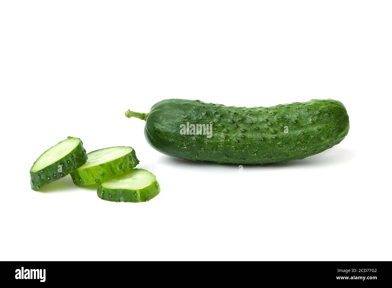 Fresh cucumber, chopped cucumber, isolated on white. background Stock ...