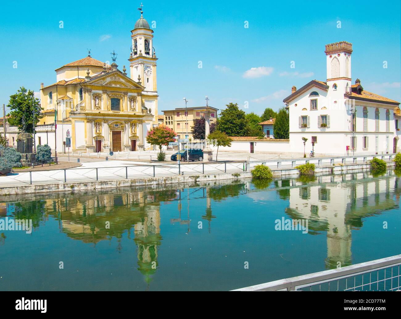 landscape of Gaggiano, beautiful village on the outskirts of Milan ...