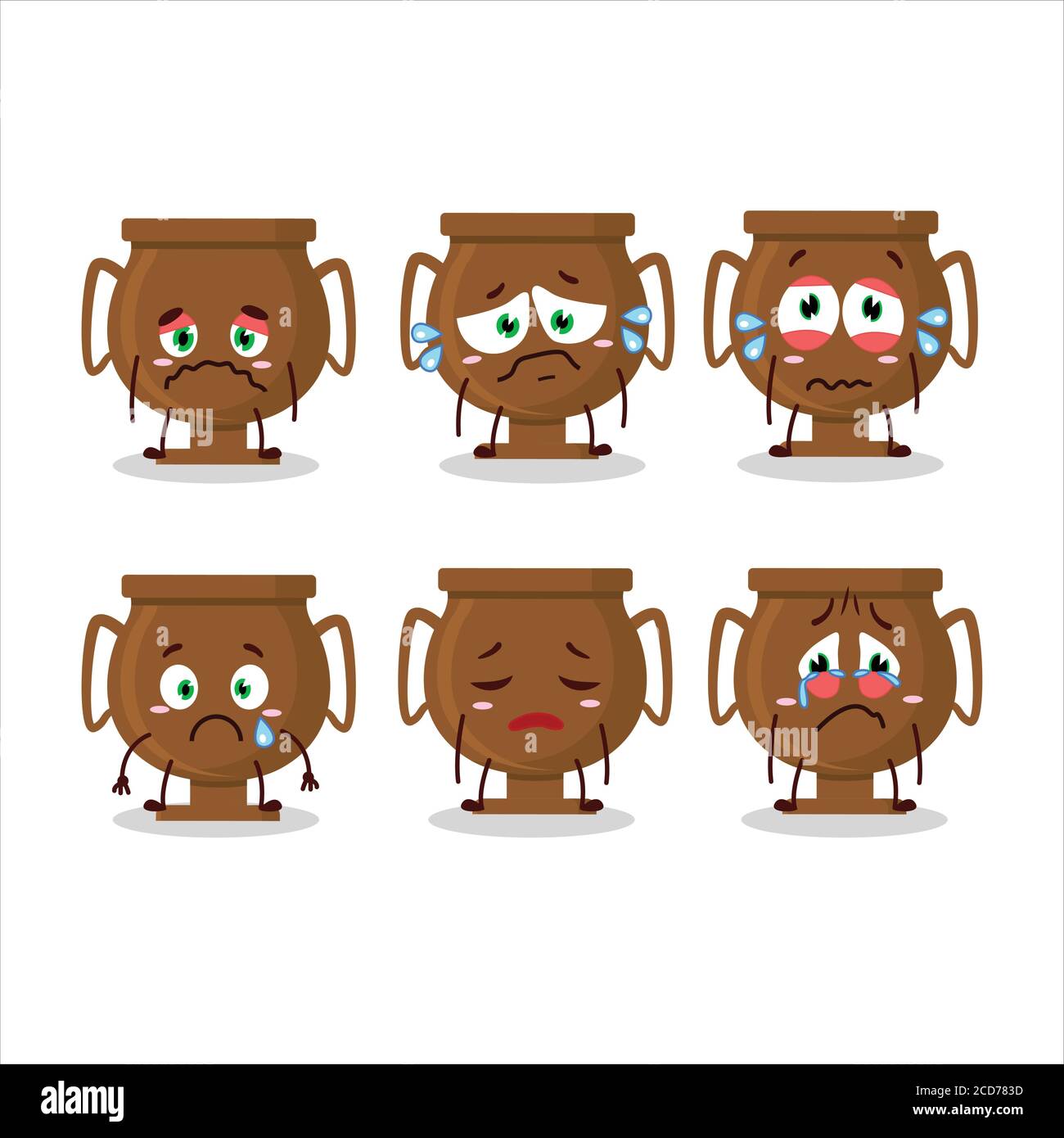 Bronze trophy cartoon character with sad expression Stock Vector Image ...