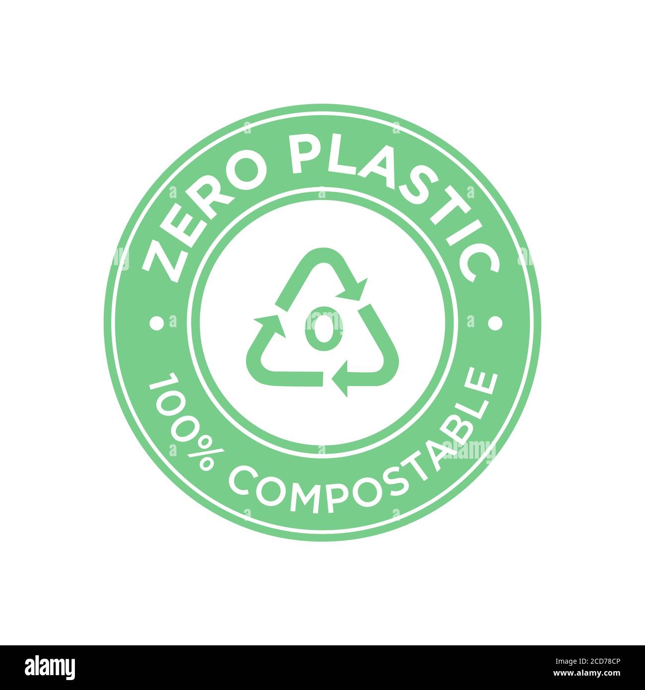 Zero plastic icon. 100% compostable symbol Stock Vector Image & Art - Alamy