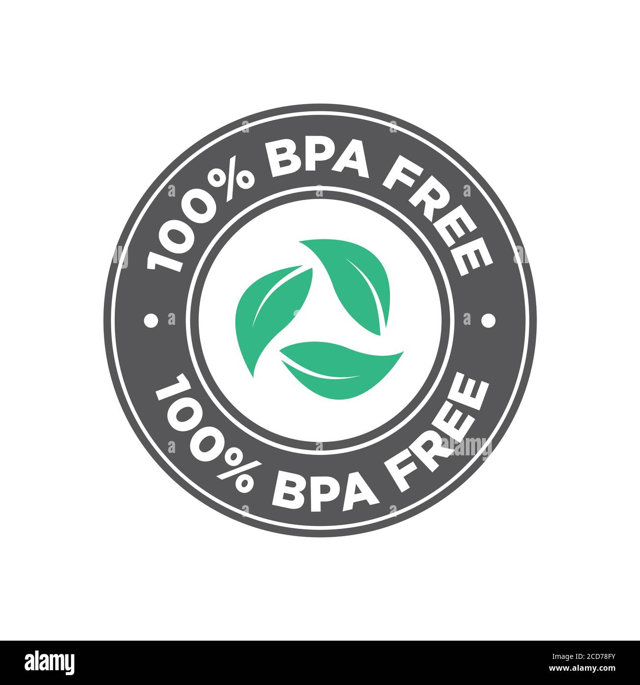 100% BPA free icon. Round green and black symbol Stock Vector Image ...