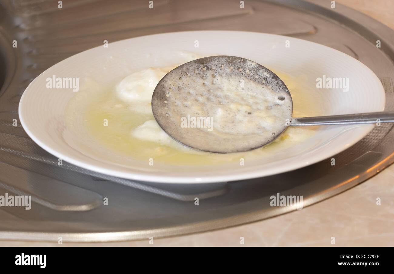 Foam extracted from food, cooking in process Stock Photo - Alamy