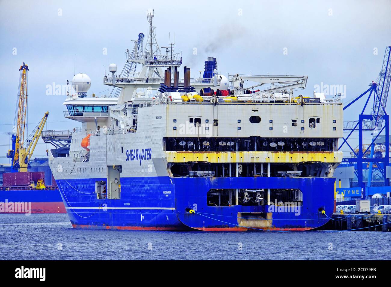 Amazon Warrior seismic explorer ship docked at North Shields Tyne and ...