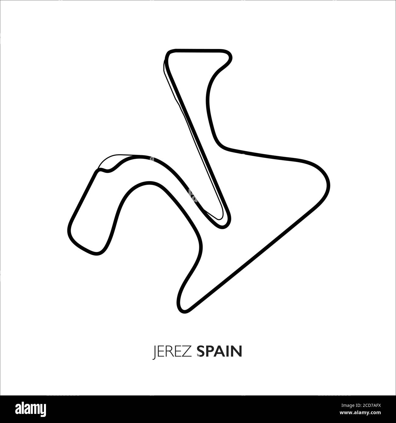 Jerez circuit, Spain. Motorsport race track vector map Stock Vector ...