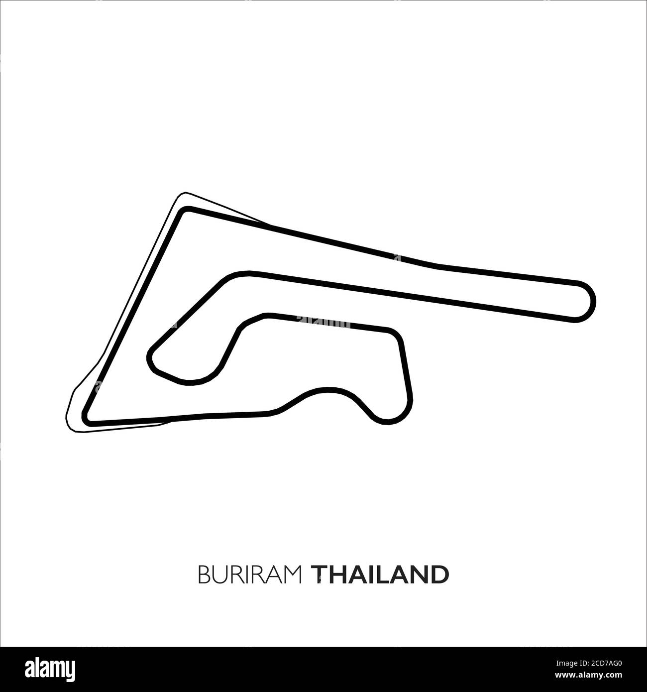 Buriram circuit, Thailand. Motorsport race track vector map Stock ...