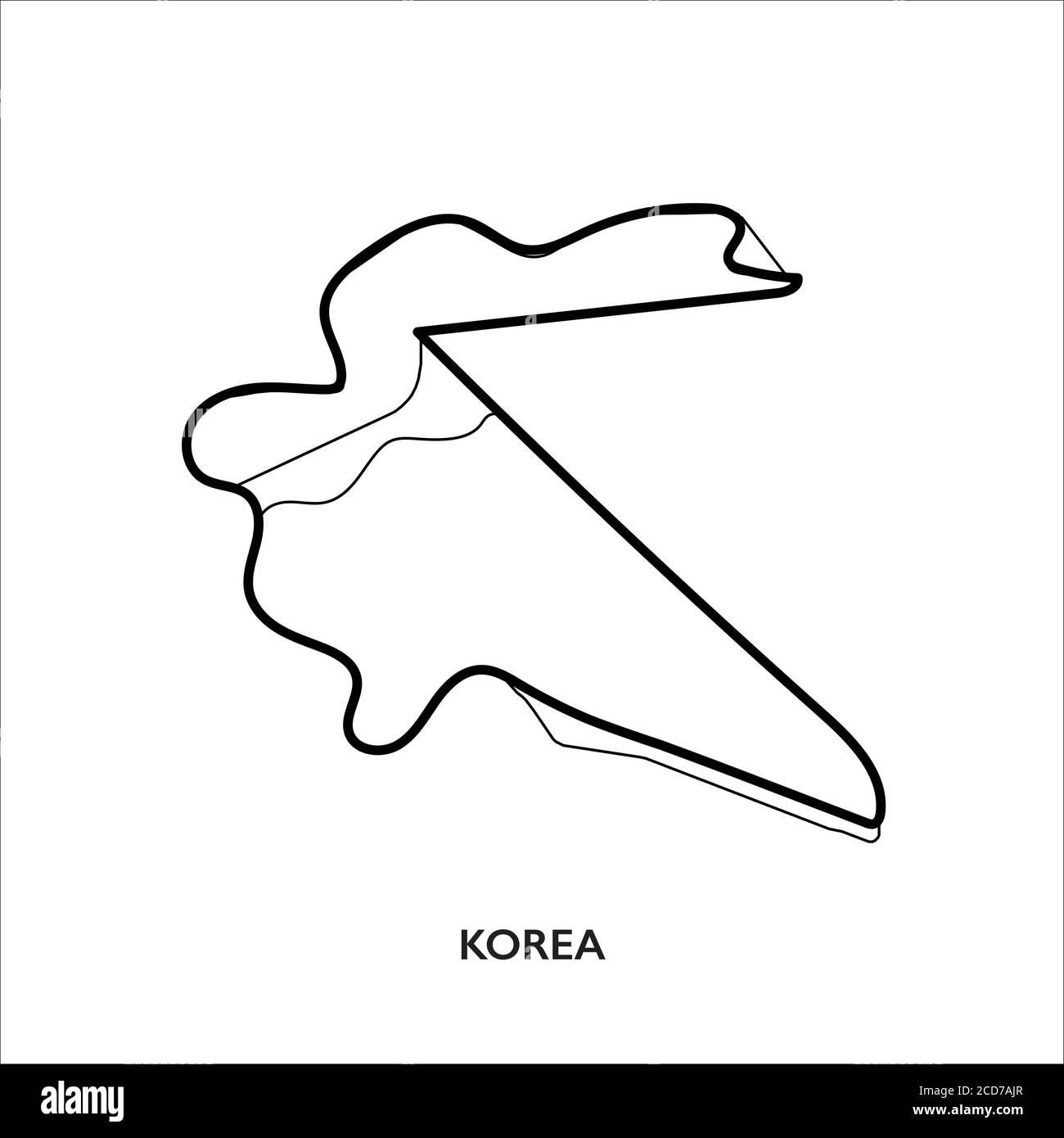 Korea International circuit, Korea. Motorsport race track vector map ...