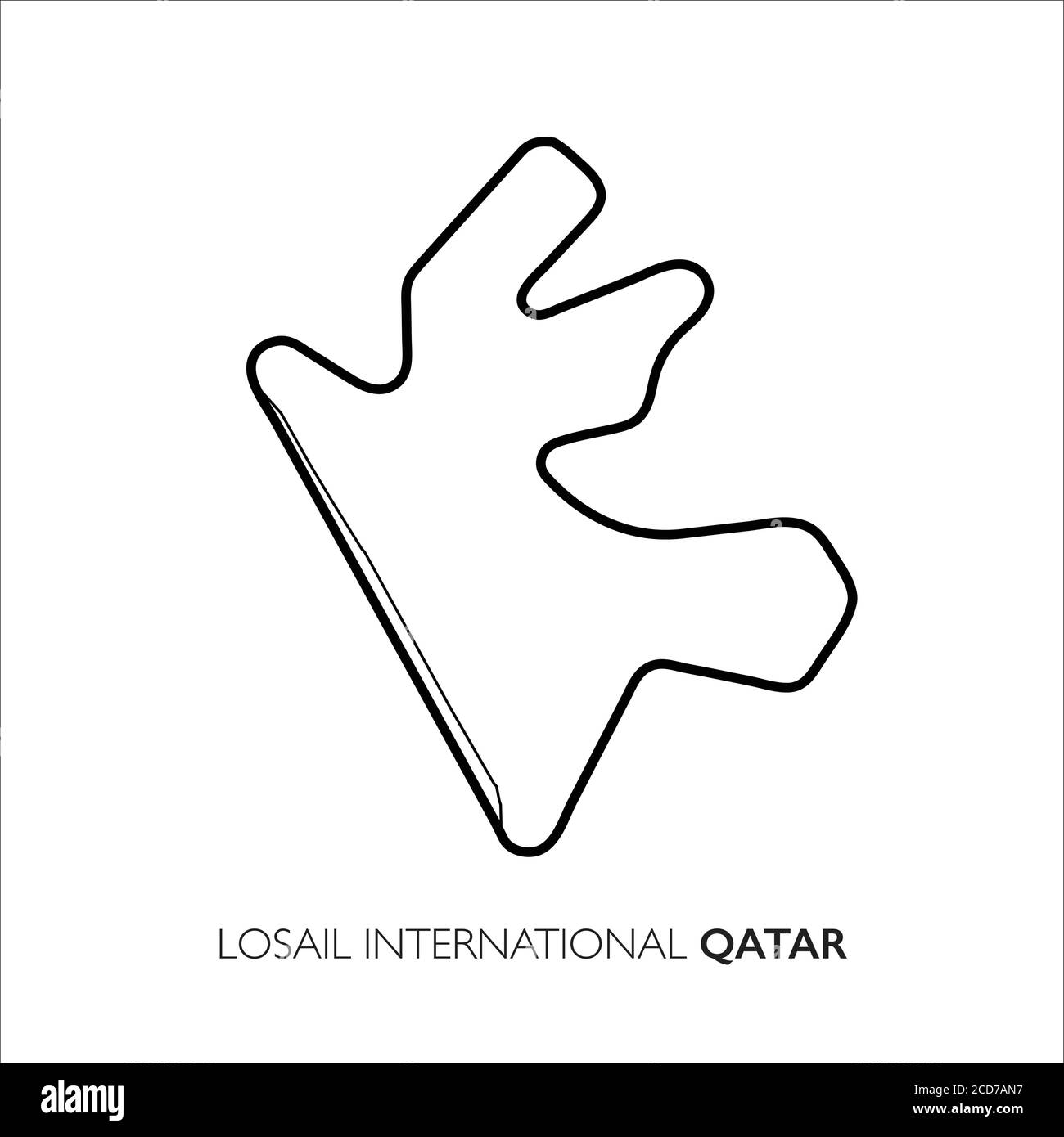 Losail circuit, Qatar. Motorsport race track vector map Stock Vector ...