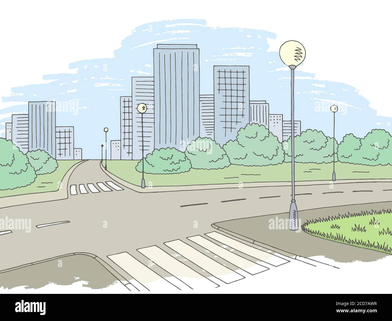 Highway sidewalk Stock Vector Images - Alamy