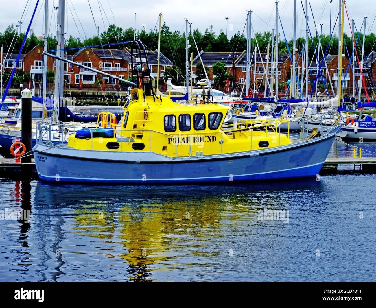 David Scott Cowper's boat Polar Bound in North Shields marina Stock ...