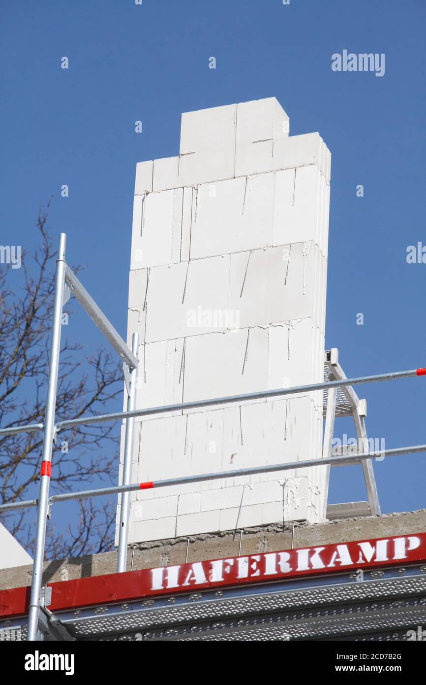 White bricks, building site, shell, house, Germany, Europe Stock Photo ...