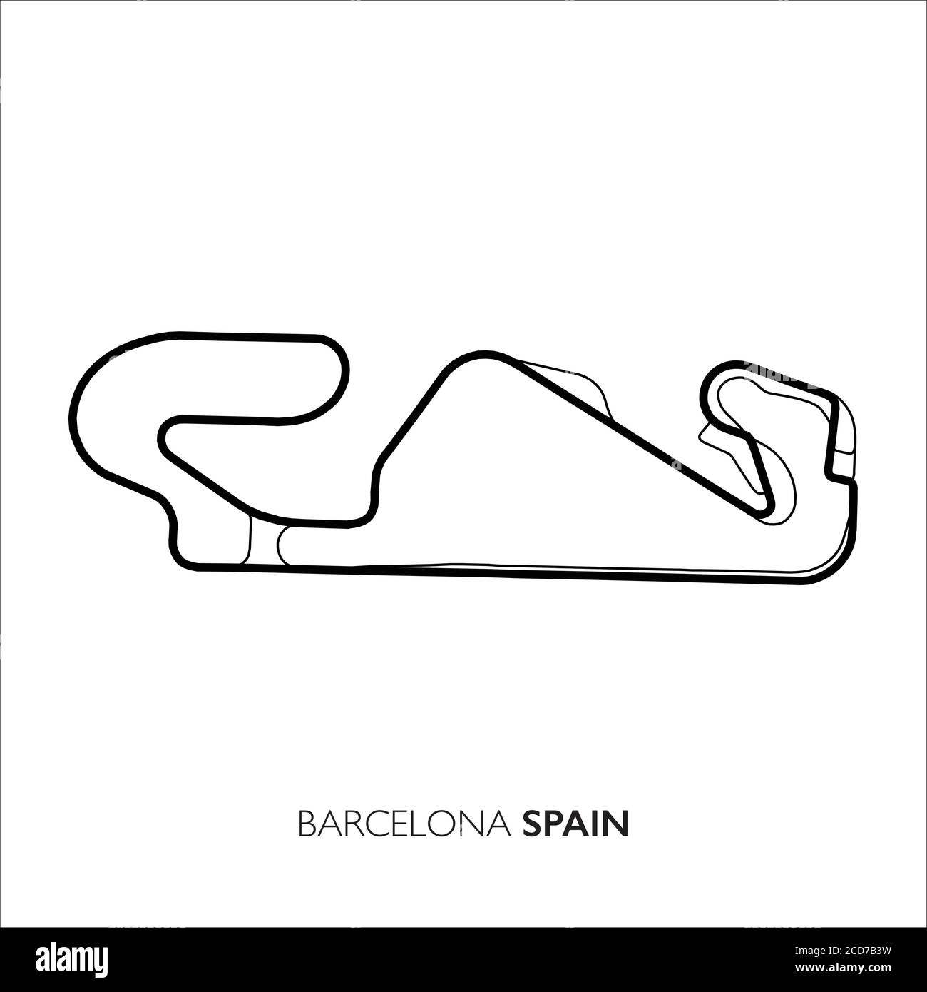 Barcelona circuit, Spain. Motorsport race track vector map Stock Vector ...