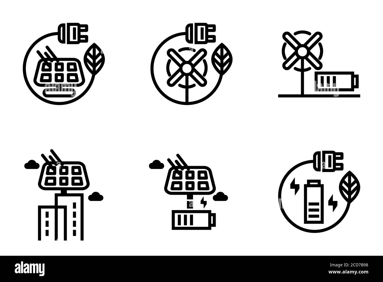 Renewable energy from sun light, solar cell application icon for save ...