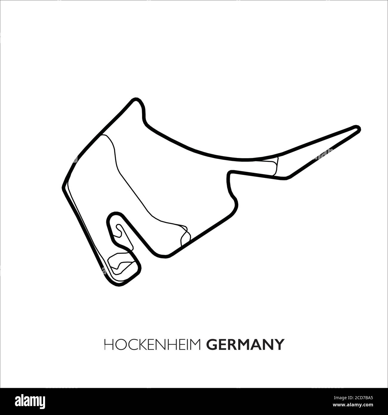 Hockenheim circuit, Germany. Motorsport race track vector map Stock ...