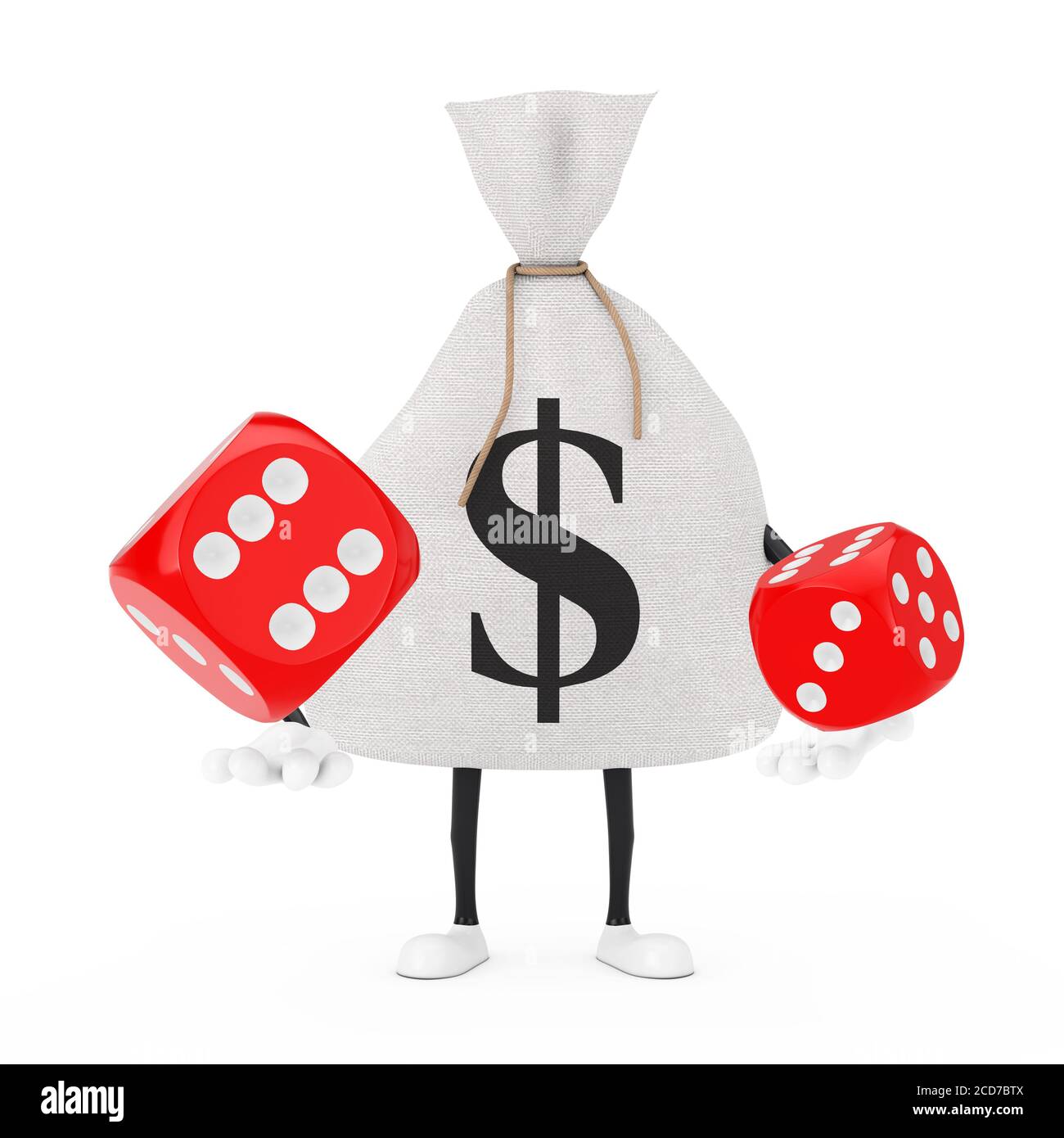 Tied Rustic Canvas Linen Money Sack or Money Bag and Dollar Sign ...