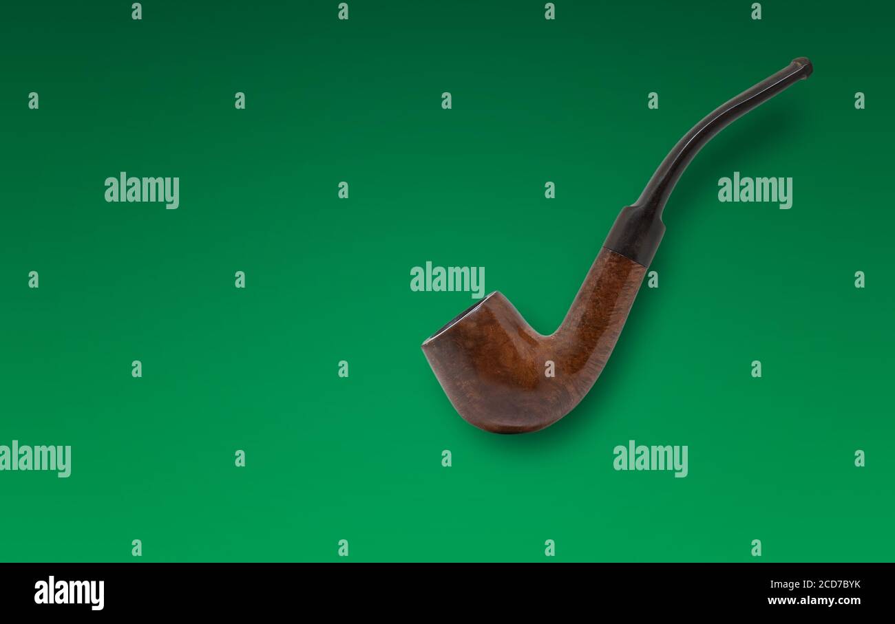 Brown color tobacco smoking pipe isolated on a white background Stock ...