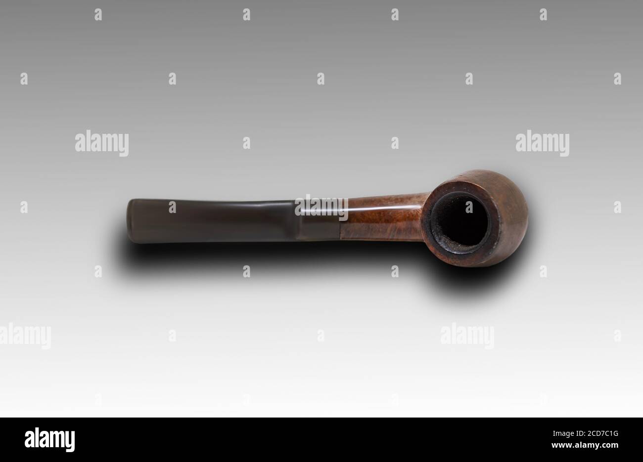 Brown color tobacco smoking pipe isolated on a white background Stock ...