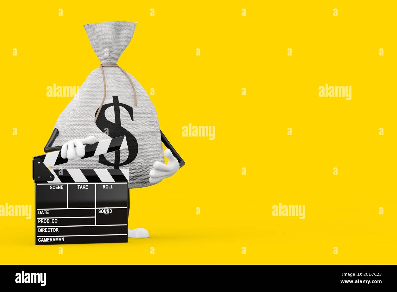 Tied Rustic Canvas Linen Money Sack or Money Bag and Dollar Sign ...