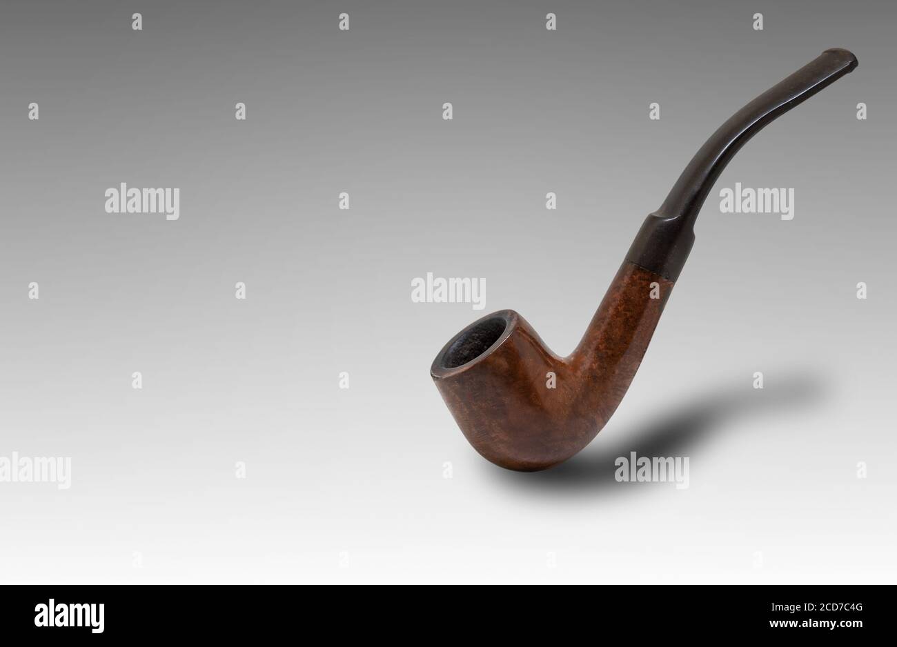 Brown color tobacco smoking pipe isolated on a white background Stock ...