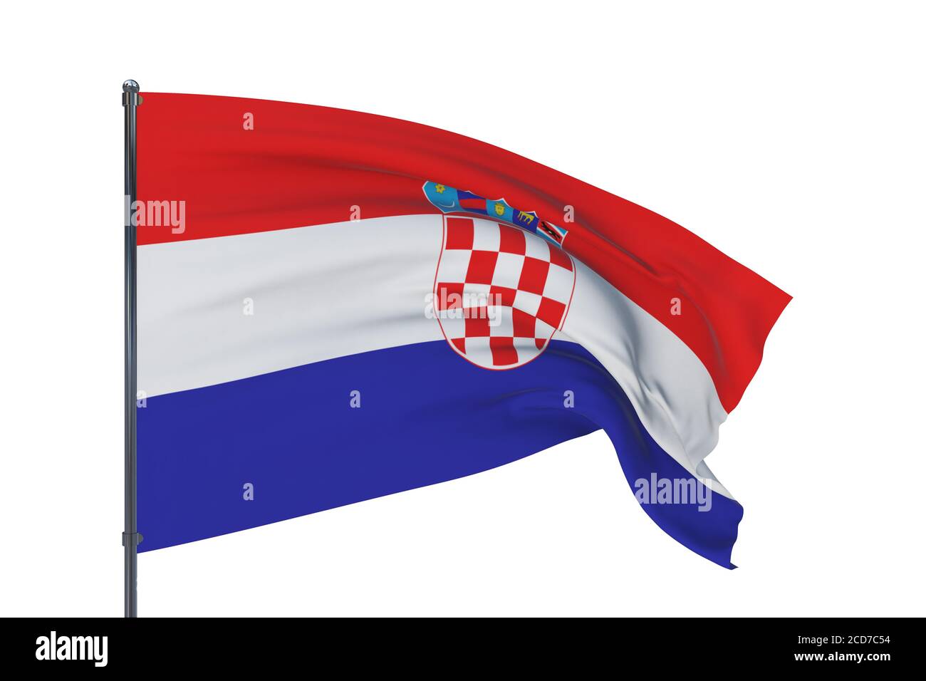 3D illustration. Waving flags of the world - flag of Croatia. Isolated ...