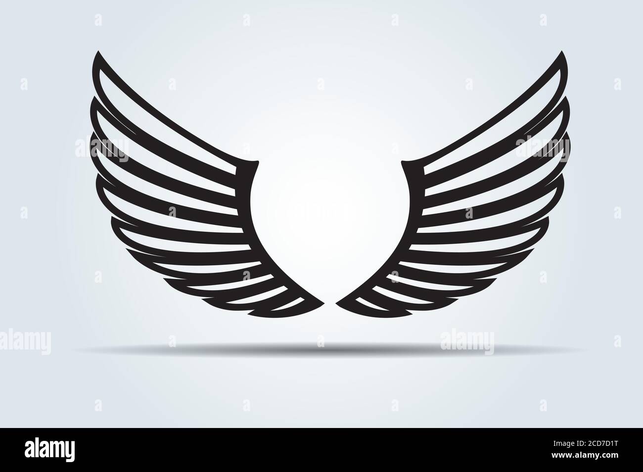 Double Wings. Vector Illustration and outline Icon Stock Vector Image ...
